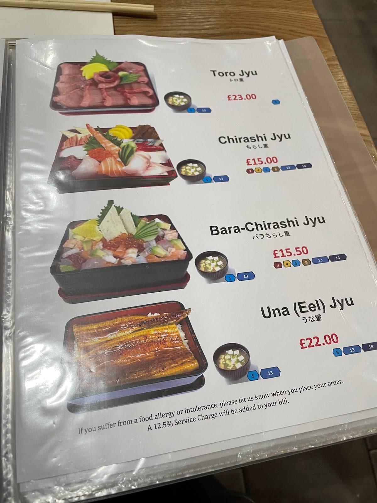 Menu at Eat Tokyo (Soho) restaurant, London, 16 Old Compton St