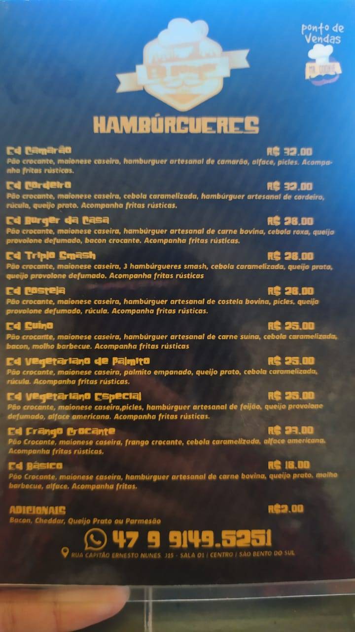 Menu em Ed Burger Hamburgueria restaurante, São Bento do Sul