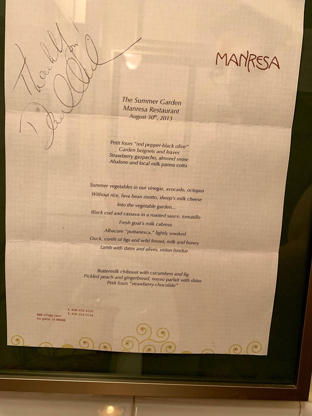 Menu at Edulis Restaurant, Toronto, 169 Niagara St
