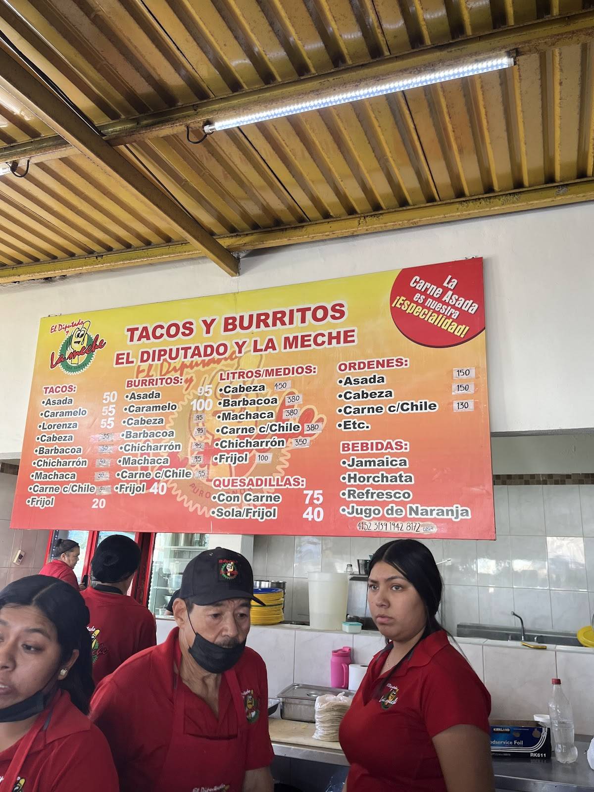 Carta del restaurante El Diputado y La Meche Suc. San Benito ...