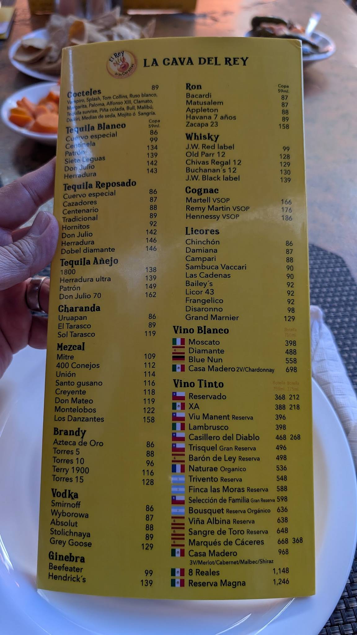 Carta del restaurante El Rey del las Carnitas, Quiroga, Plaza Principal ...