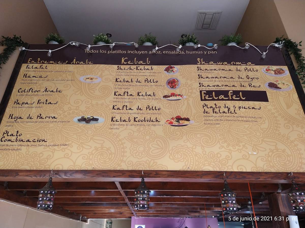 Carta de El Sultan Restaurante, Tijuana, De las Ferias 15510