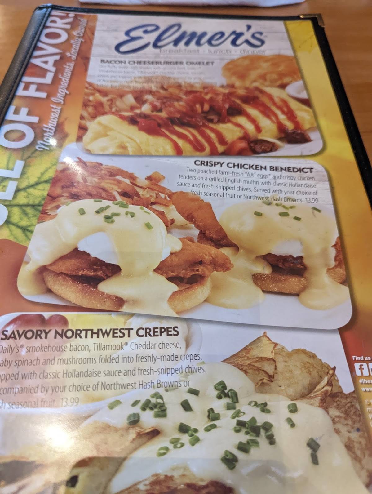 Menu at Elmer's Restaurant (Grants Pass, OR), Grants Pass