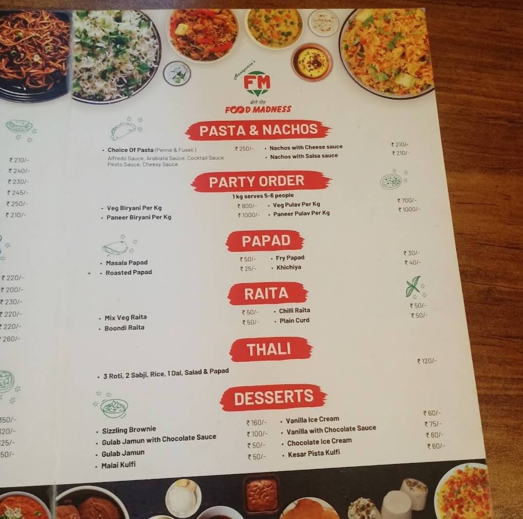 Menu at FOOD MADNESS, Mumbai