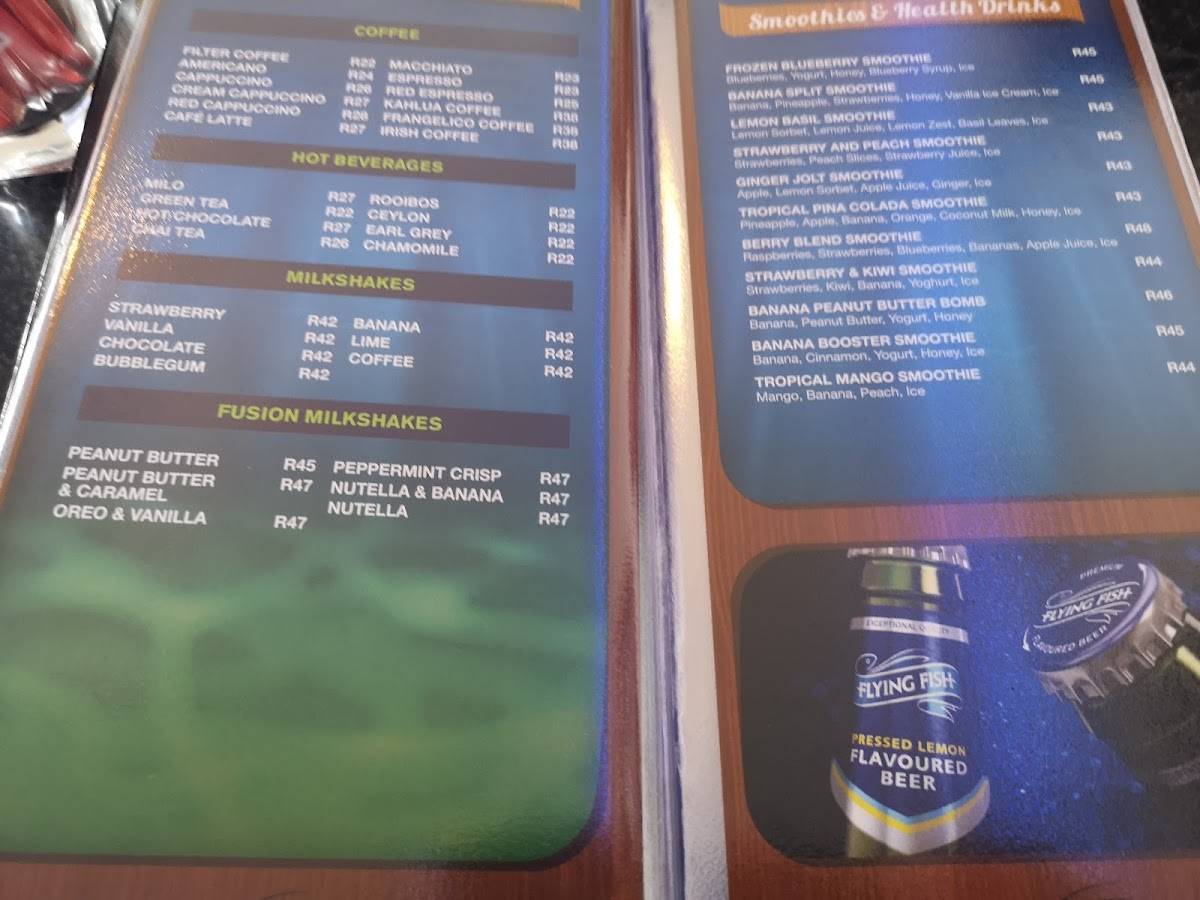 Menu at Finnezz Restaurant & Cocktail Cafe, Port Elizabeth, 7 Oakworth Road