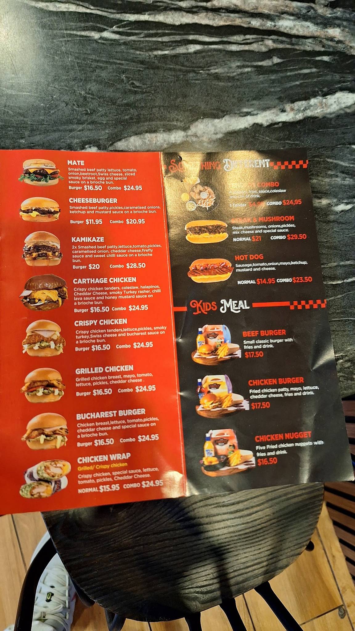 Menu at FireFly Burger Bankstown restaurant, Bankstown