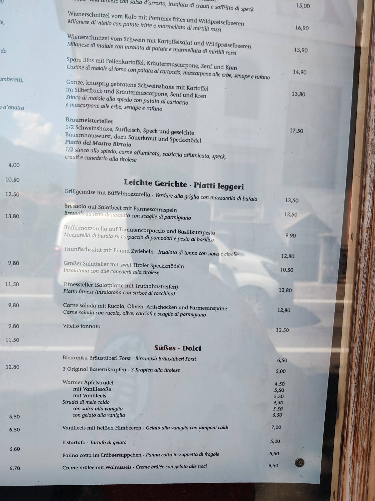 Menu da Forsterbräu Lana ristorante, Lana