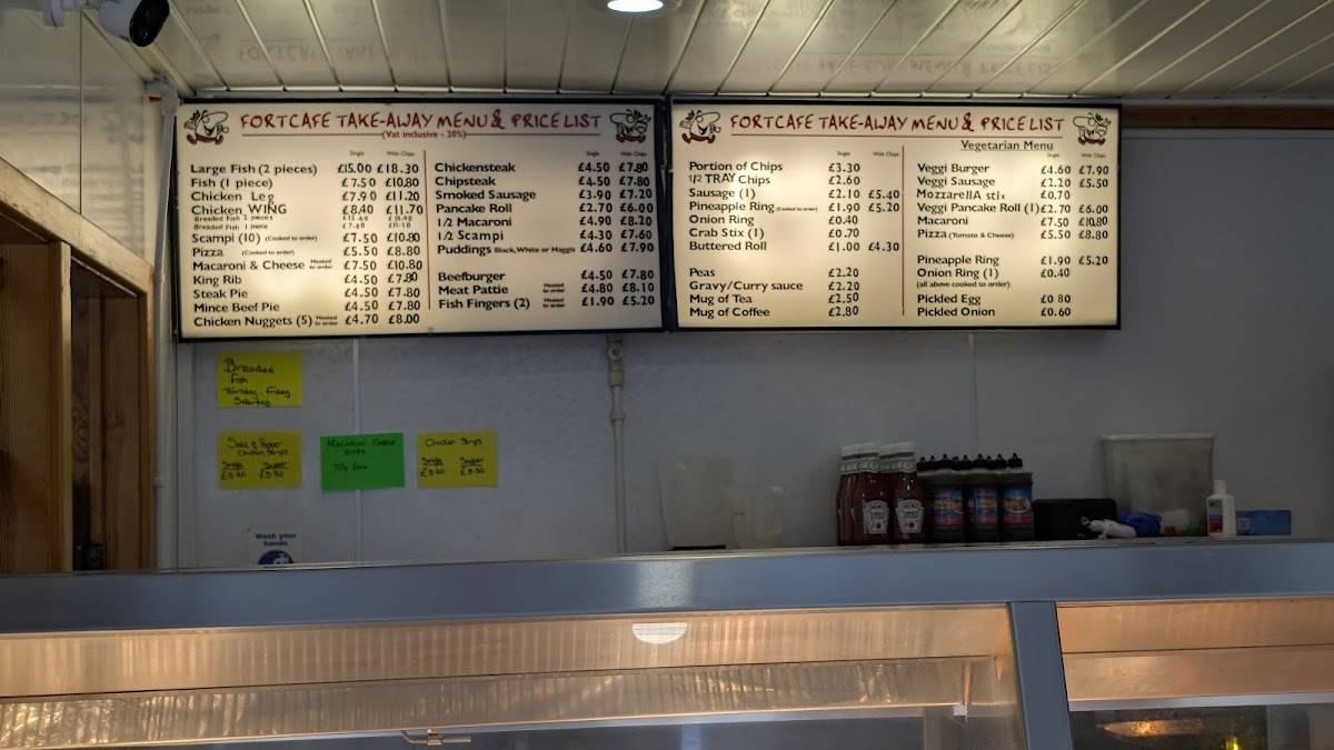 Menu at Fort Cafe & Take Away, Lerwick