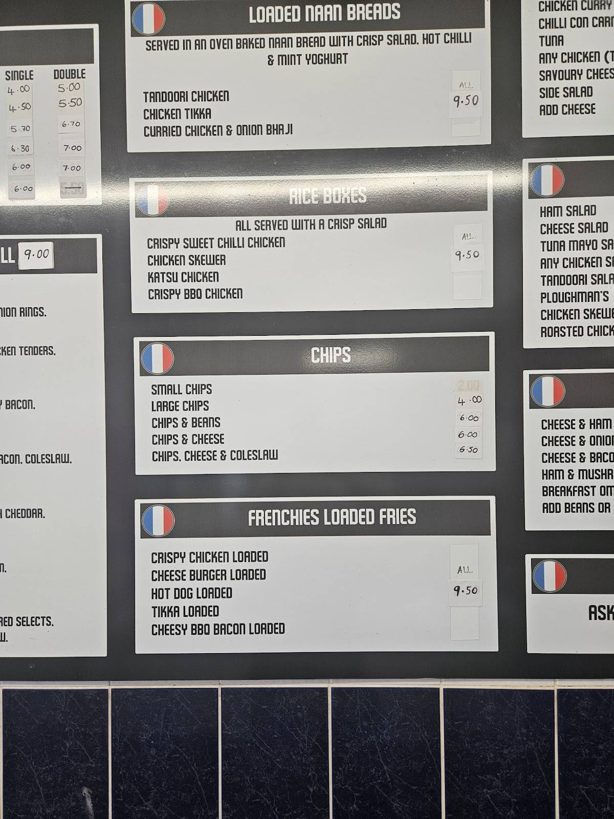 Menu at Frenchies, Ebbw Vale