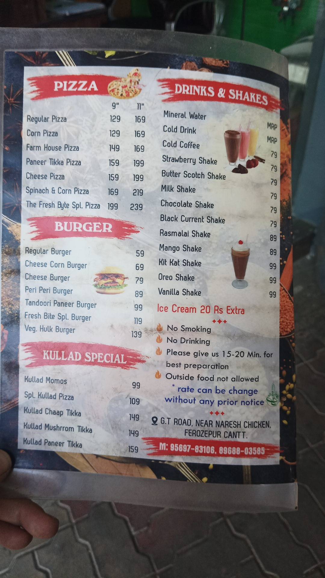 Menu at Fresh bite, Ferozepur Cantt