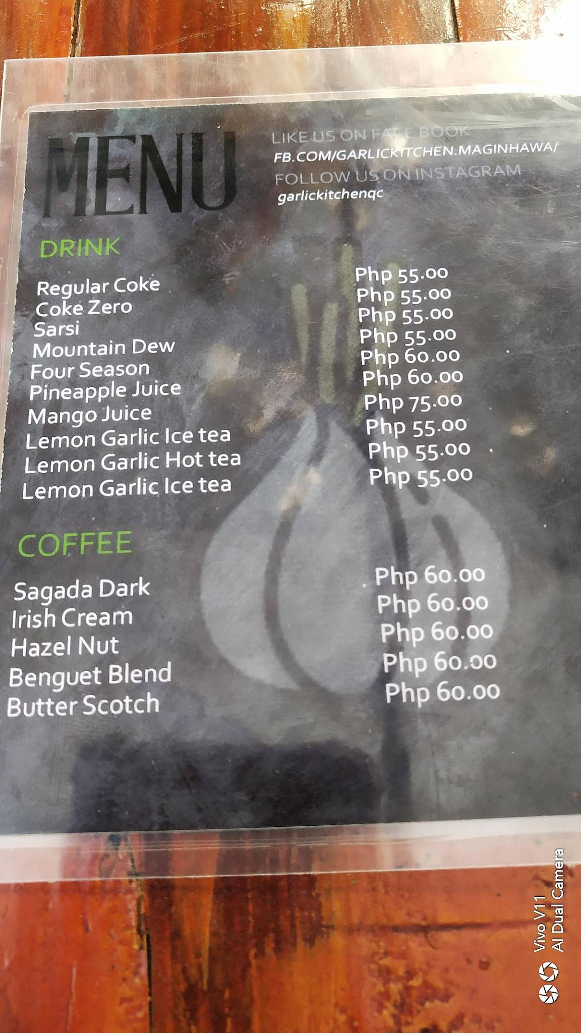 Menu at Garlic Kitchen restaurant, Quezon City