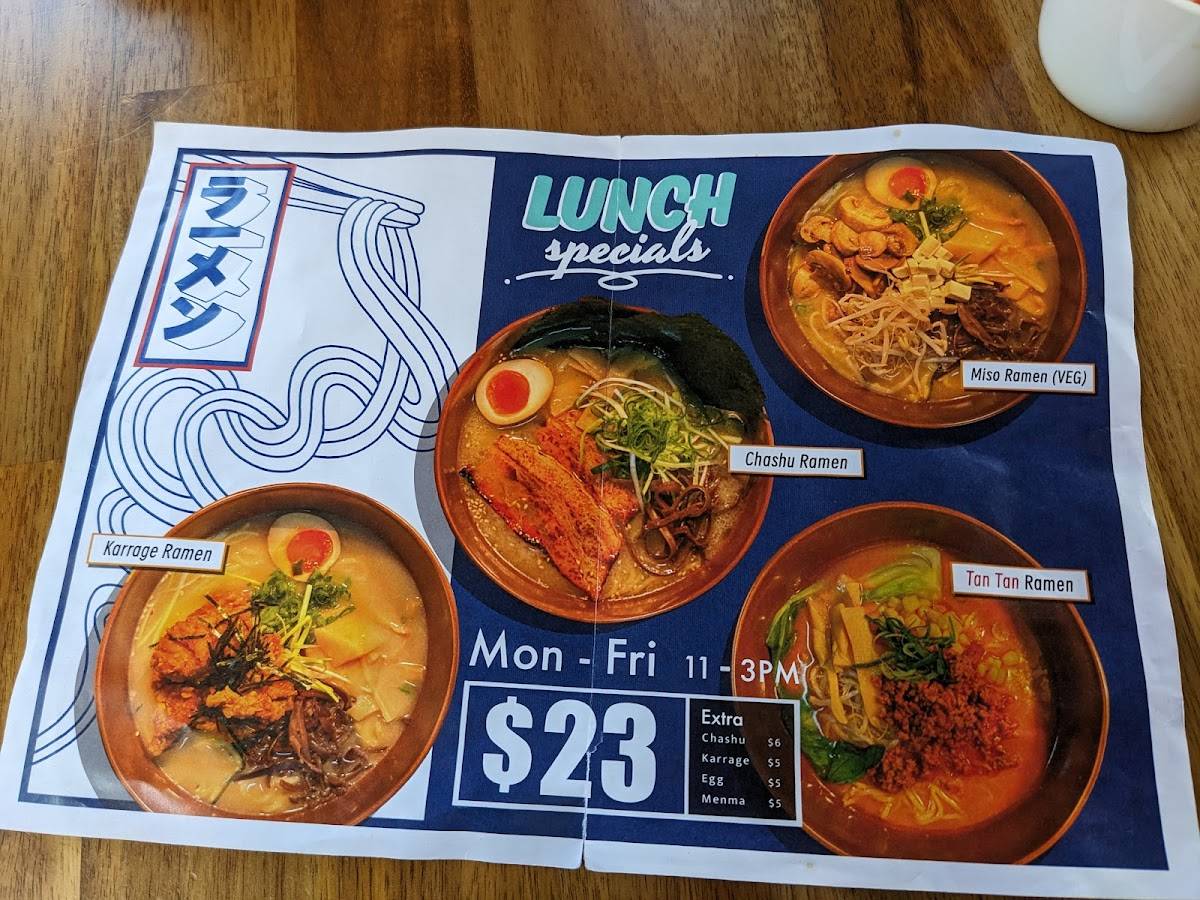 Menu at Getsu Japanese restaurant and cafe, Bowral