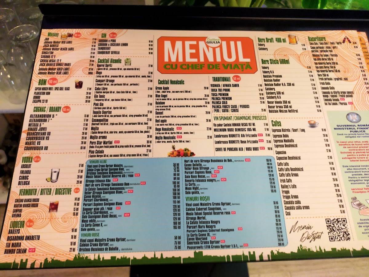 Menu at Restaurant Giulia, Ploiești, Strada Ienăchiță Văcărescu 12