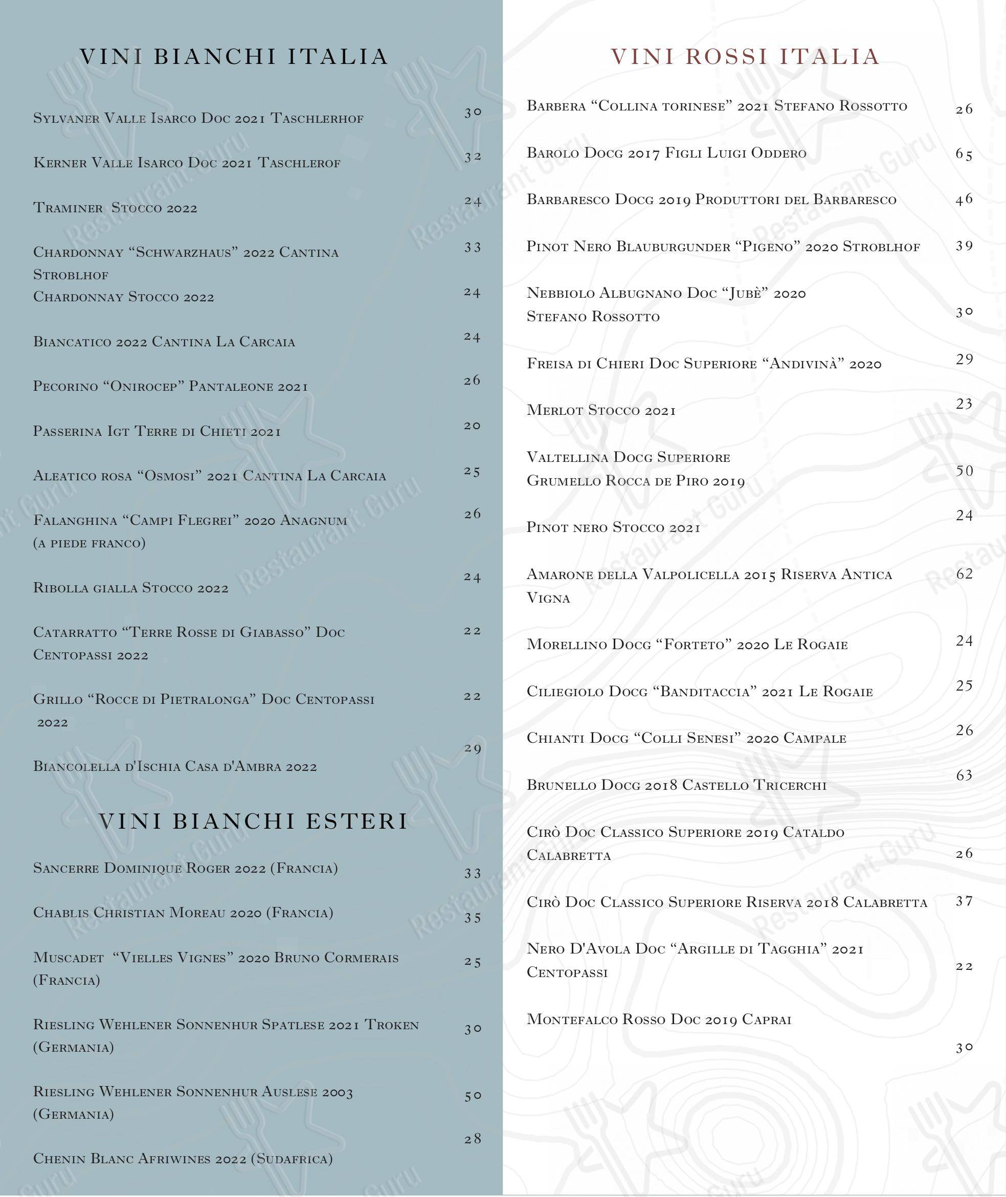 Menu da Gli Esploratori ristorante, Roma