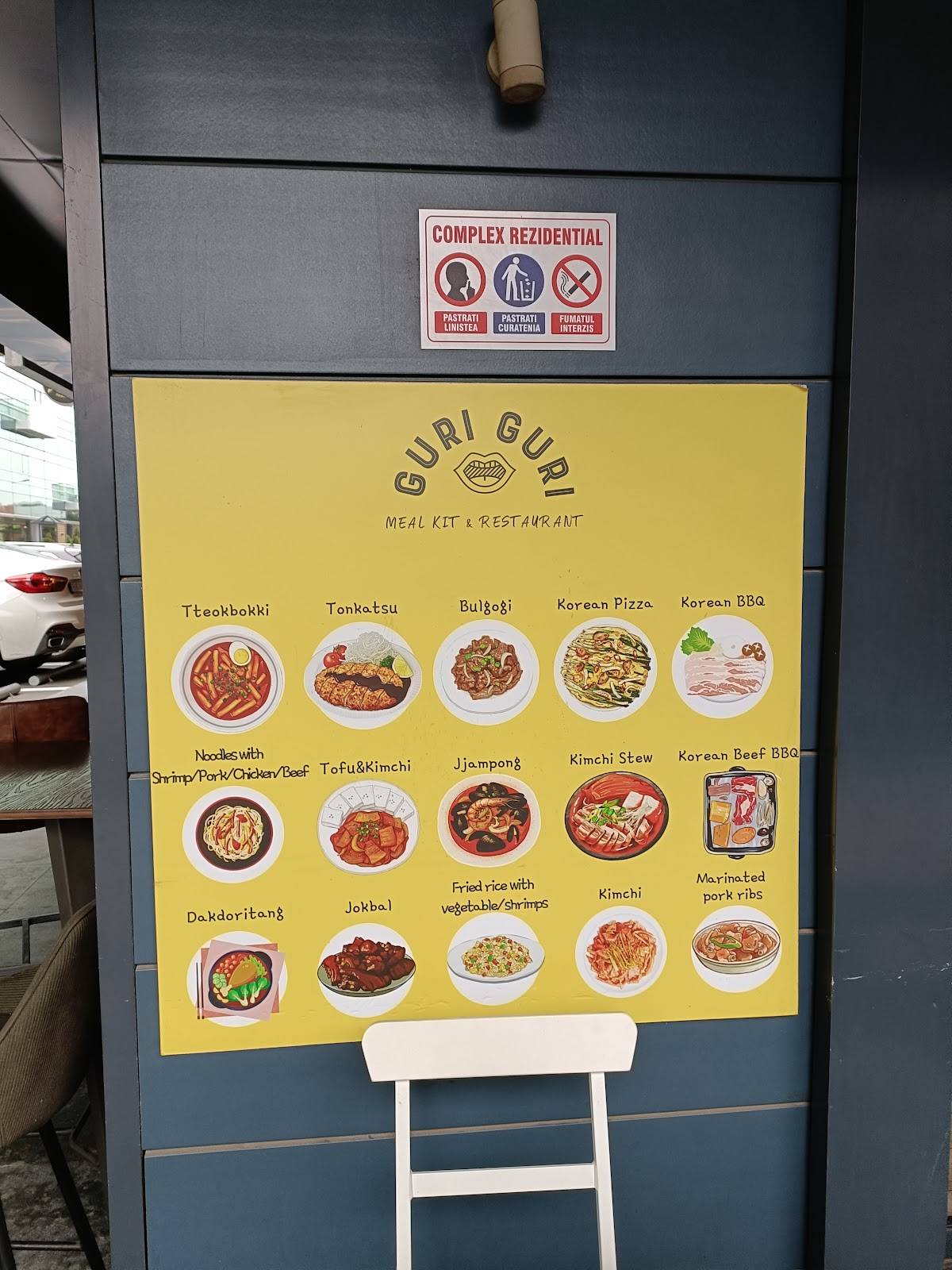 Menu at Guri Guri, Bucharest
