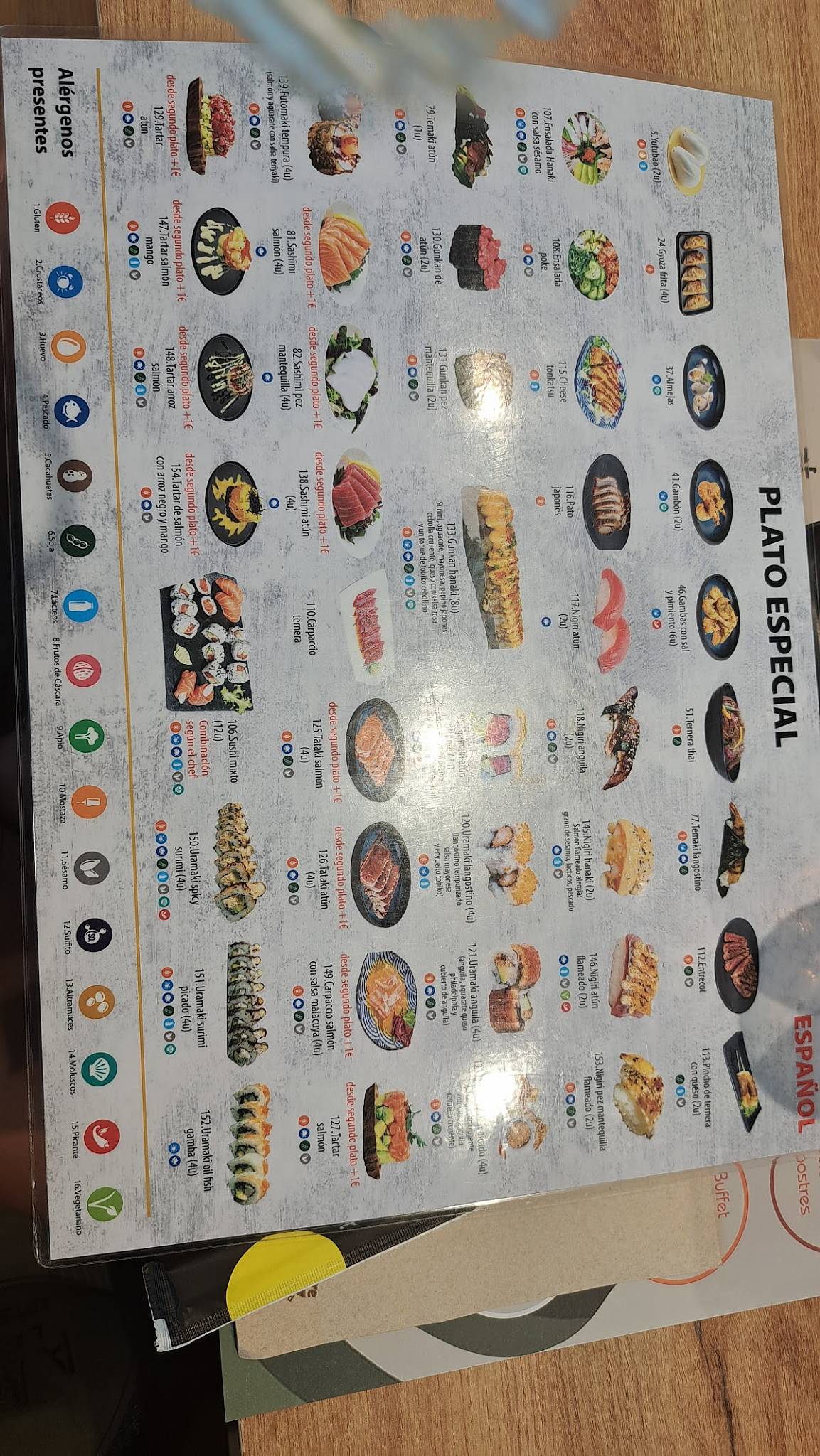 Menu at Restaurant HANAKI SALOU, Salou