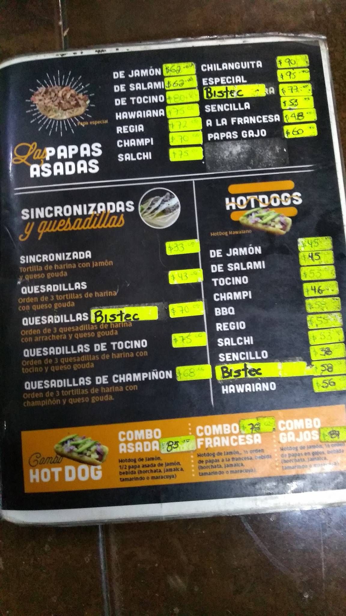 Carta del restaurante Hamburguesas El Regio, Veracruz