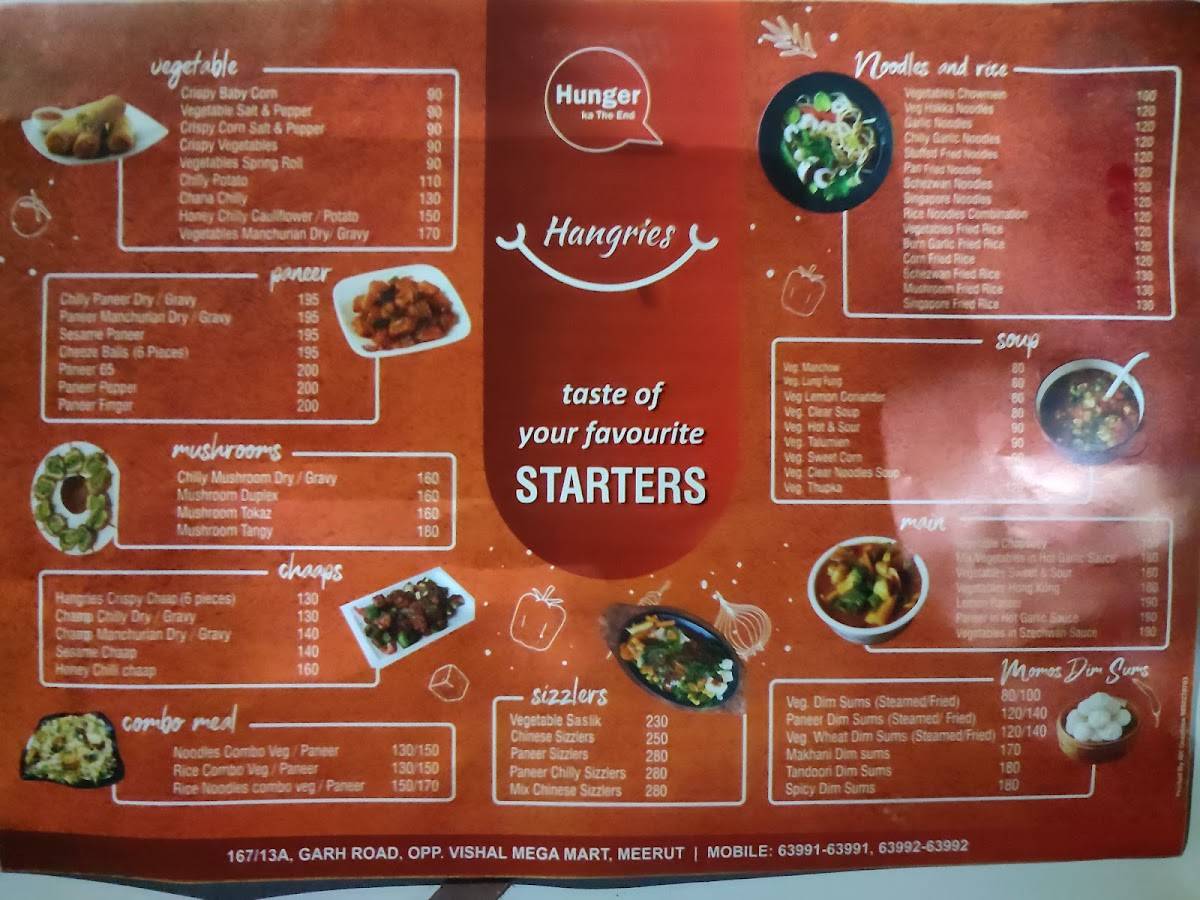 Menu at Hangries Meerut Italian & Chinese Restaurant, Meerut