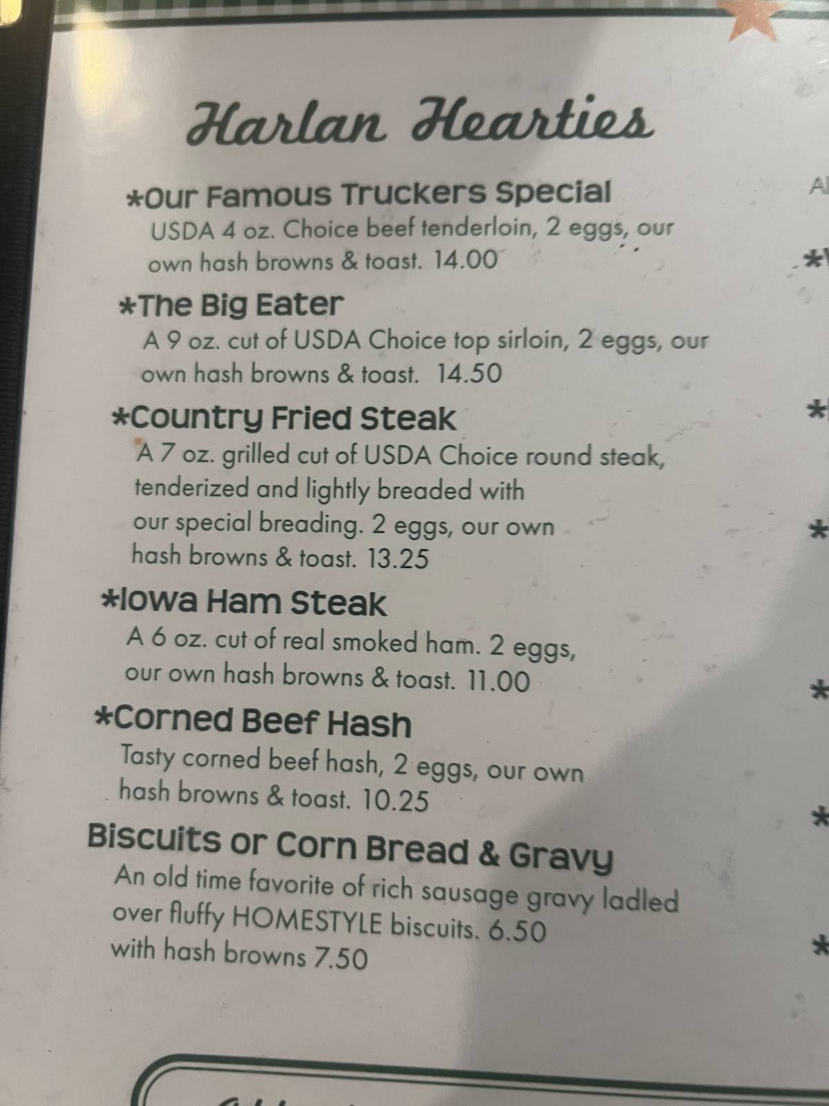 Menu at Harlan's Fine Foods restaurant, Davenport