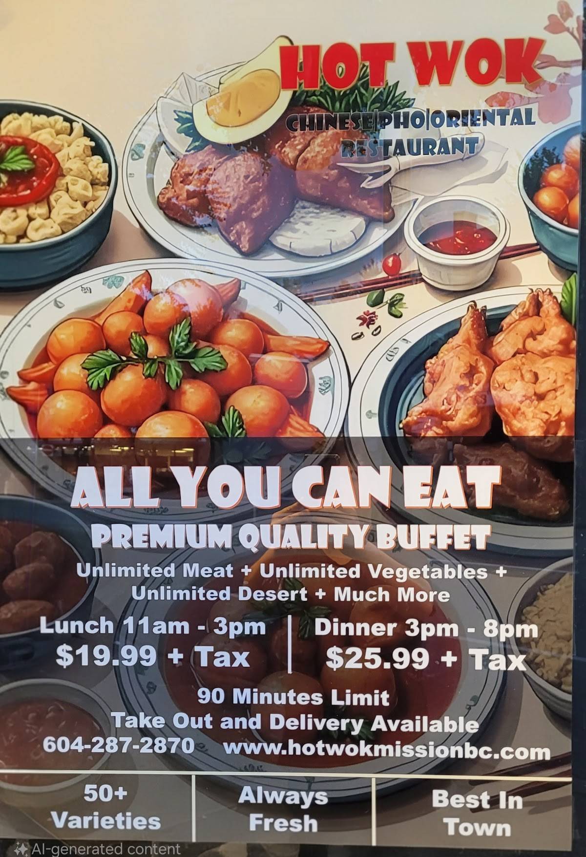 Menu at Hot Wok restaurant, Mission