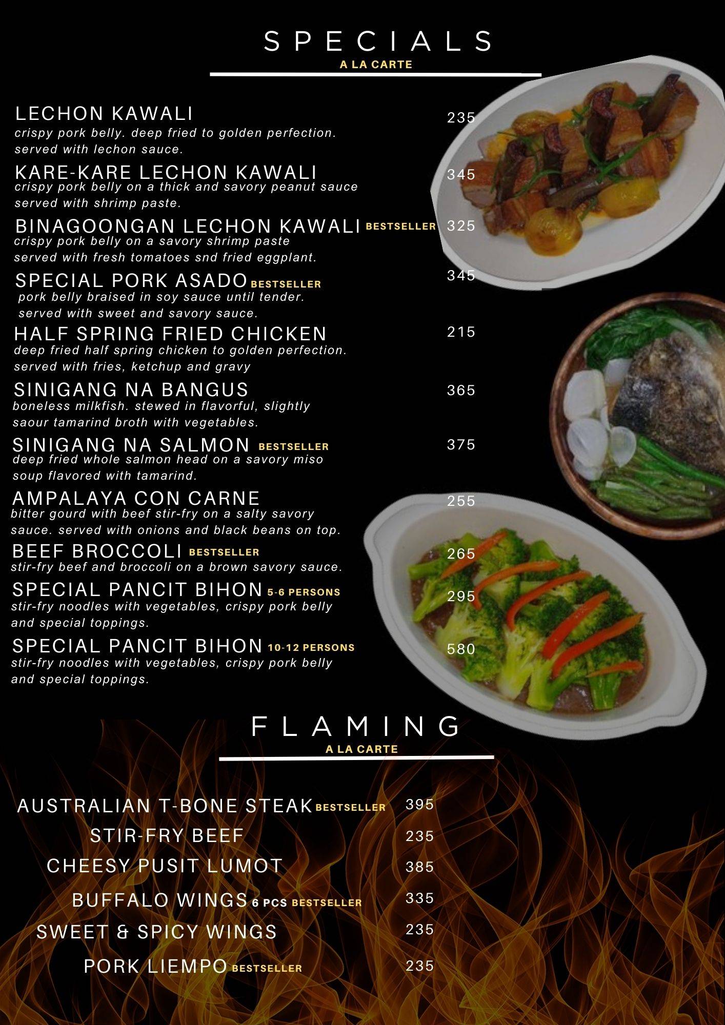 Menu at Ihaw Kamayan Taytay restaurant, Taytay, 43 Rizal Ave