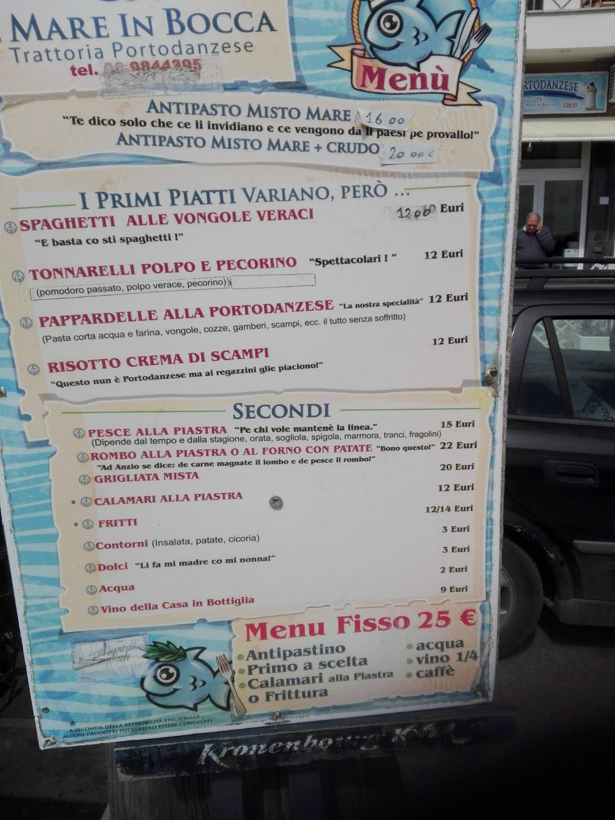 Menu da Il Mare In Bocca - Trattoria Portodanzese ristorante, Anzio ...