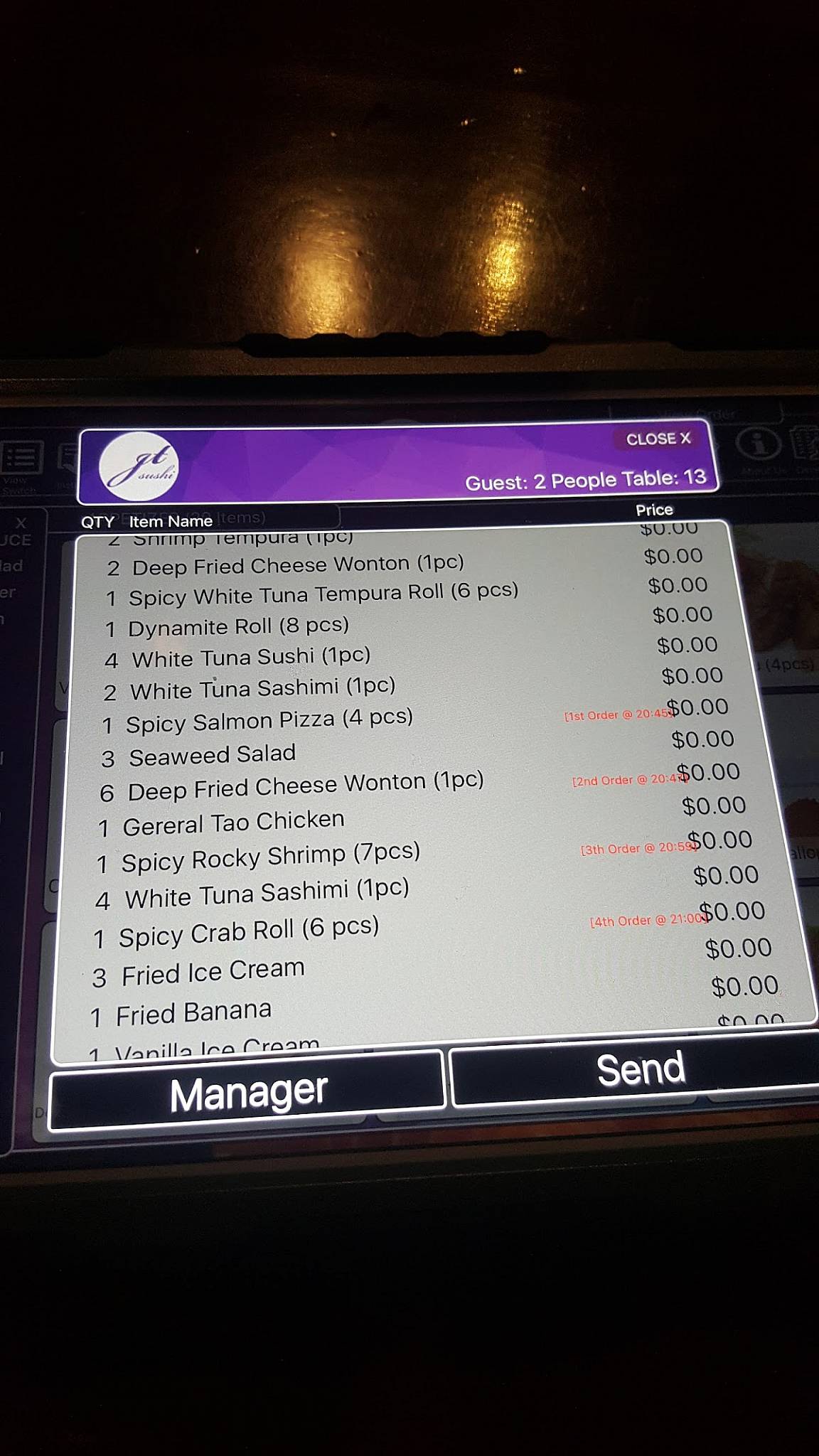 Menu at JT Sushi Restaurant, North Bay