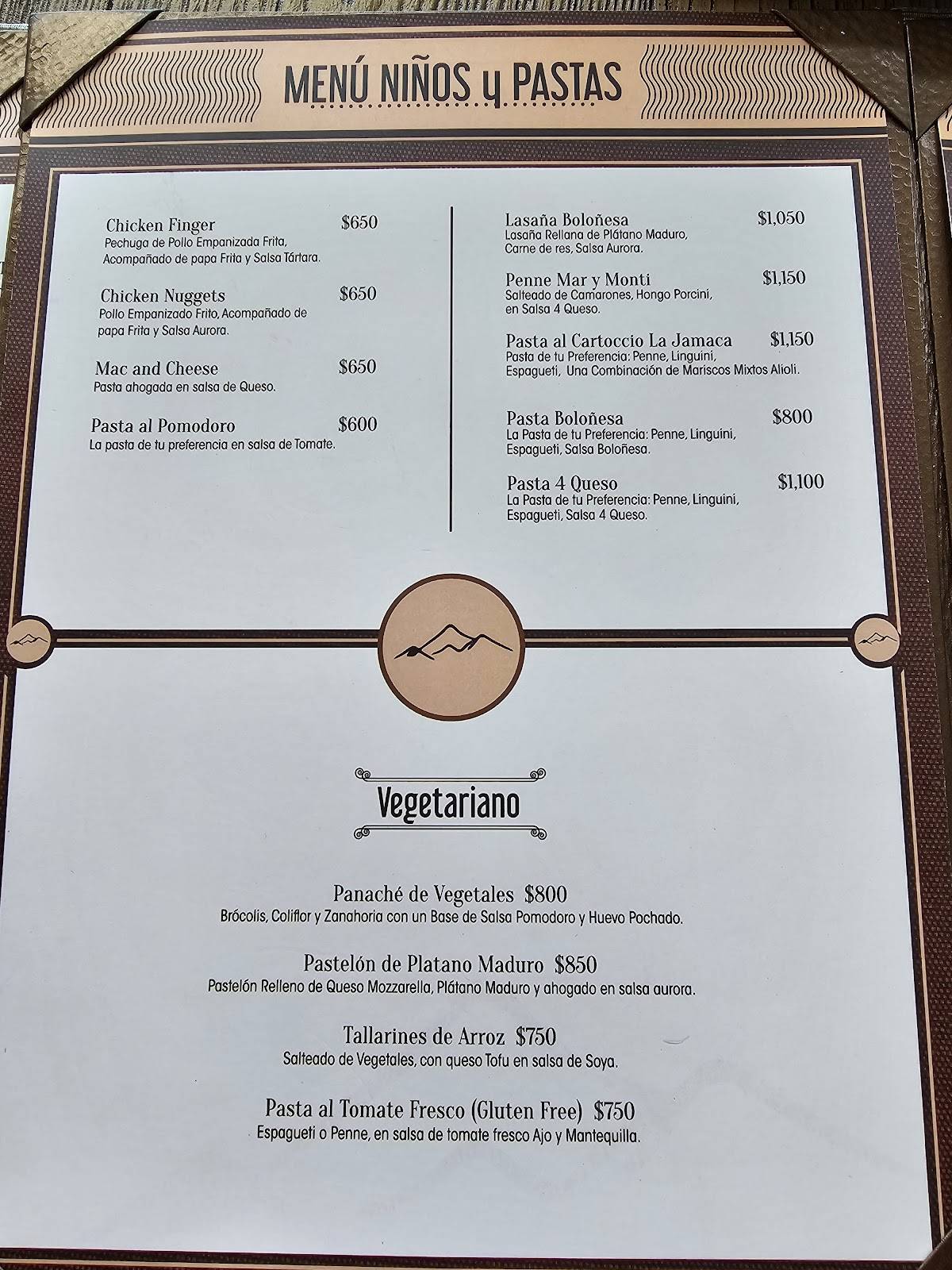 Menu at Jamaca de Dios Restaurant, Jarabacoa, Carretera Palo Blanco