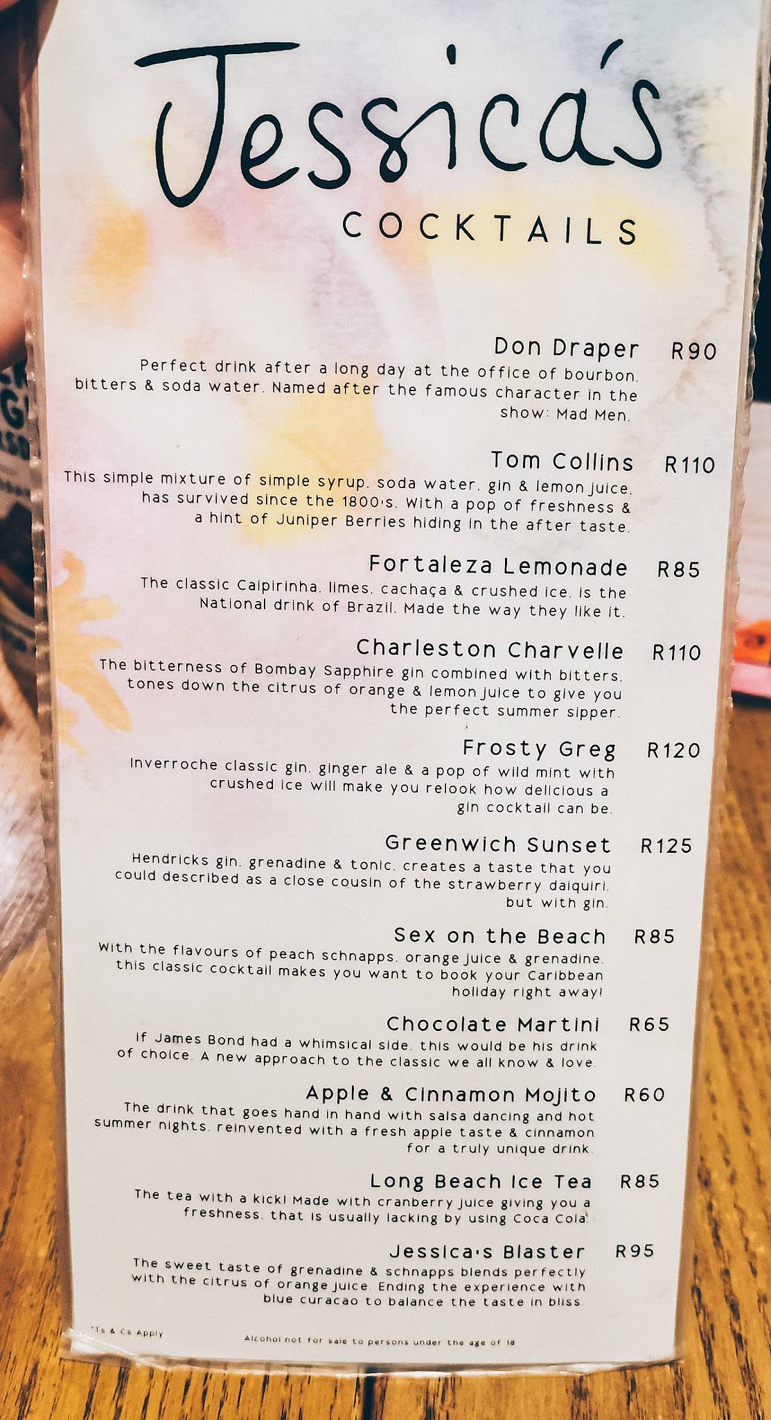 Menu at Jessica’s - Clearwater Mall restaurant, Roodepoort