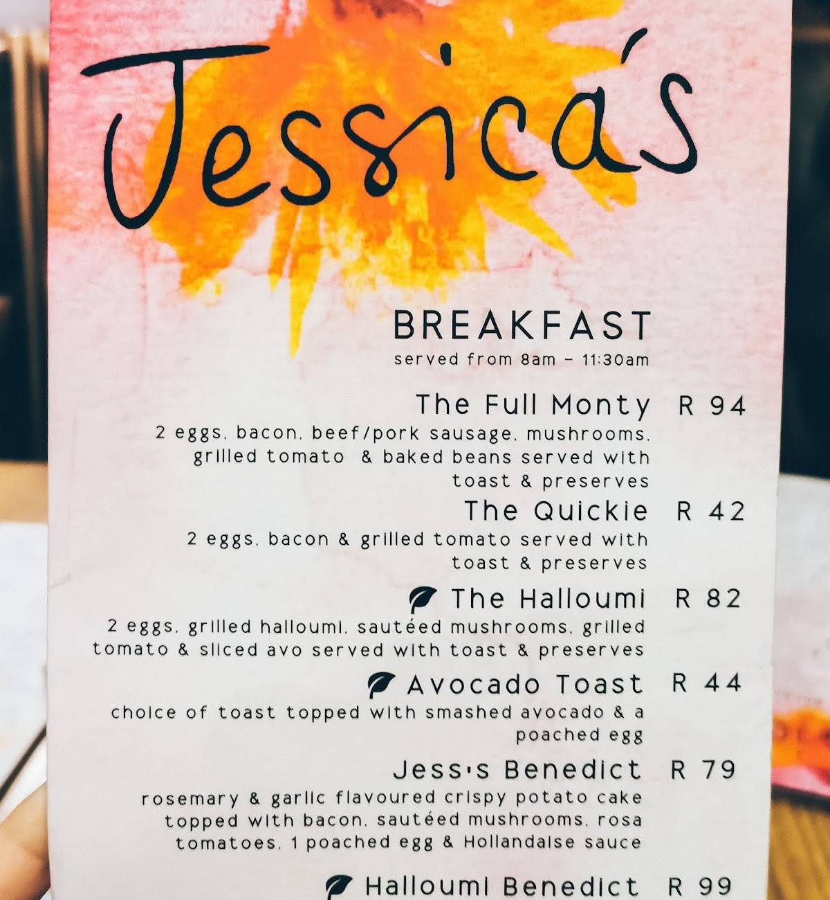 Menu at Jessica’s - Clearwater Mall restaurant, Roodepoort