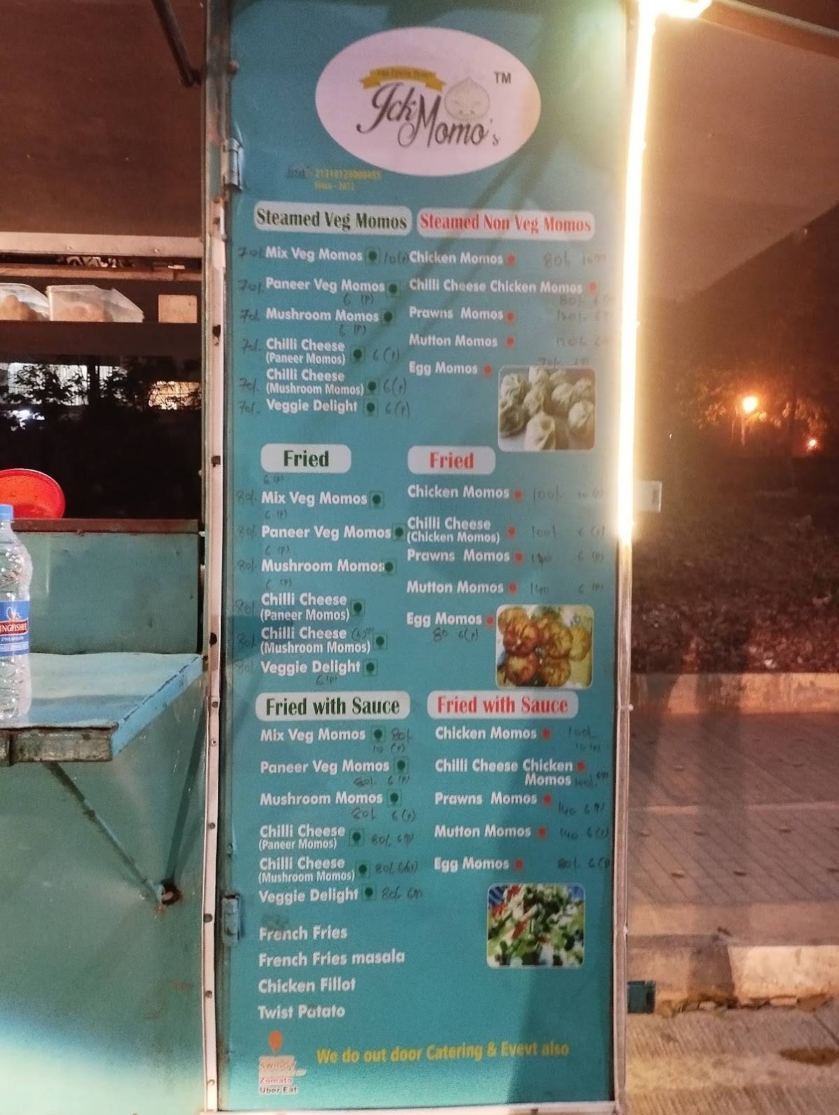 Menu at Jojo hot momo's, Bengaluru