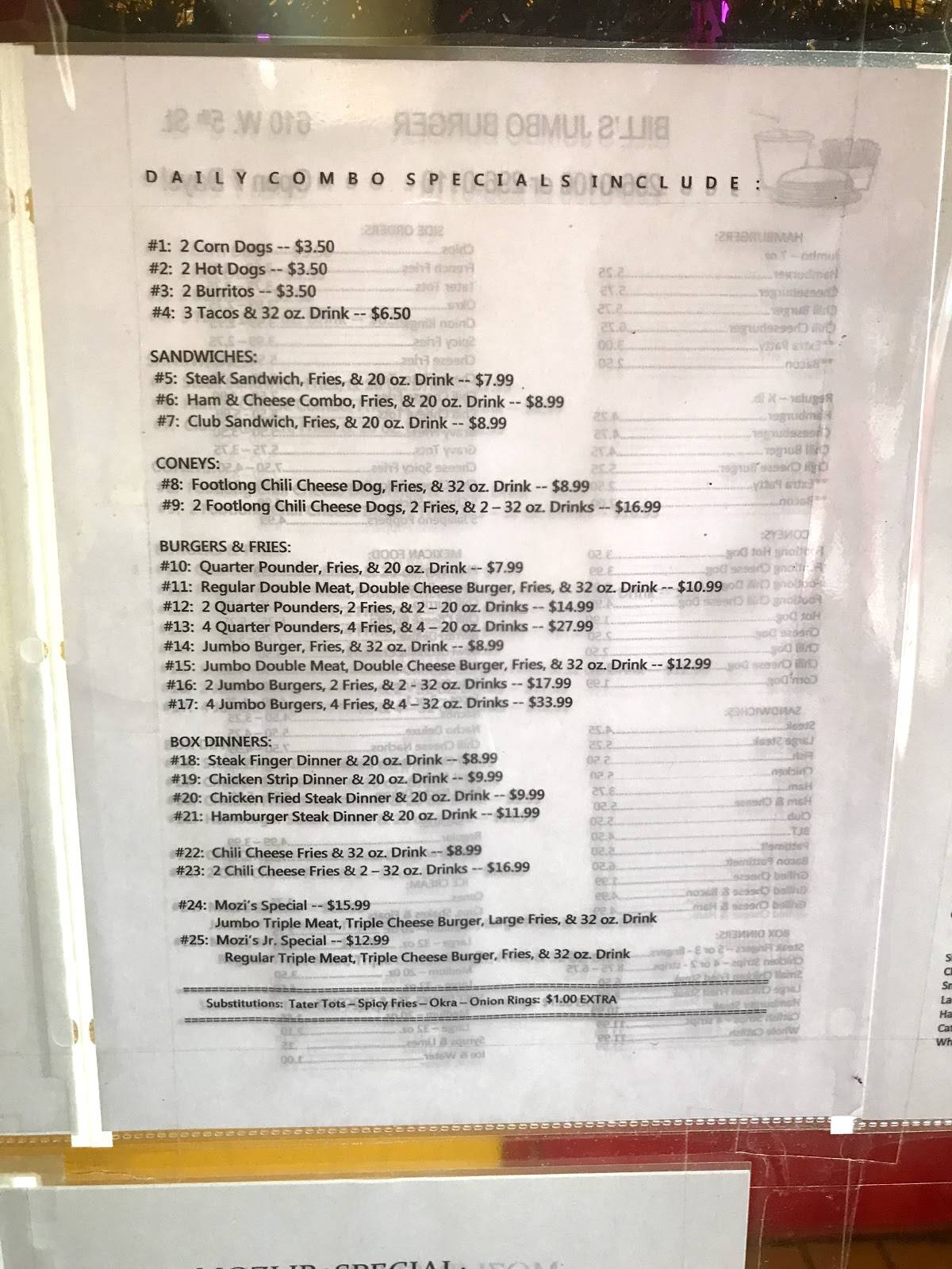 Menu at Jumbo Joe's #5 Plainview restaurant, Plainview