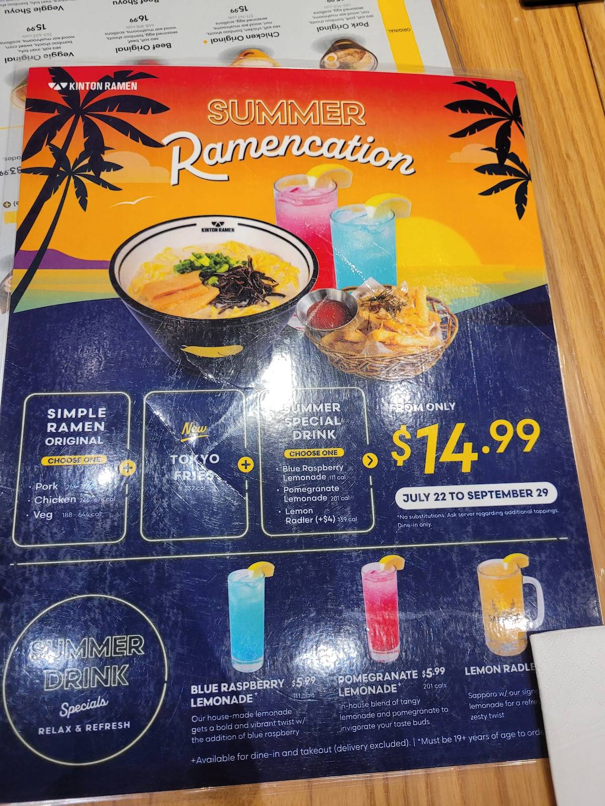 Menu at KINTON RAMEN HAMILTON restaurant, Hamilton