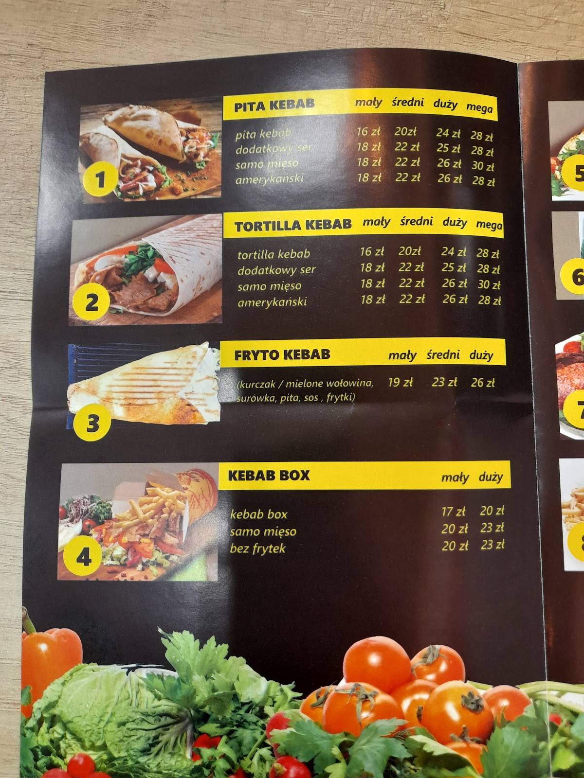 Menu at Kebab King Royal, Radzionków