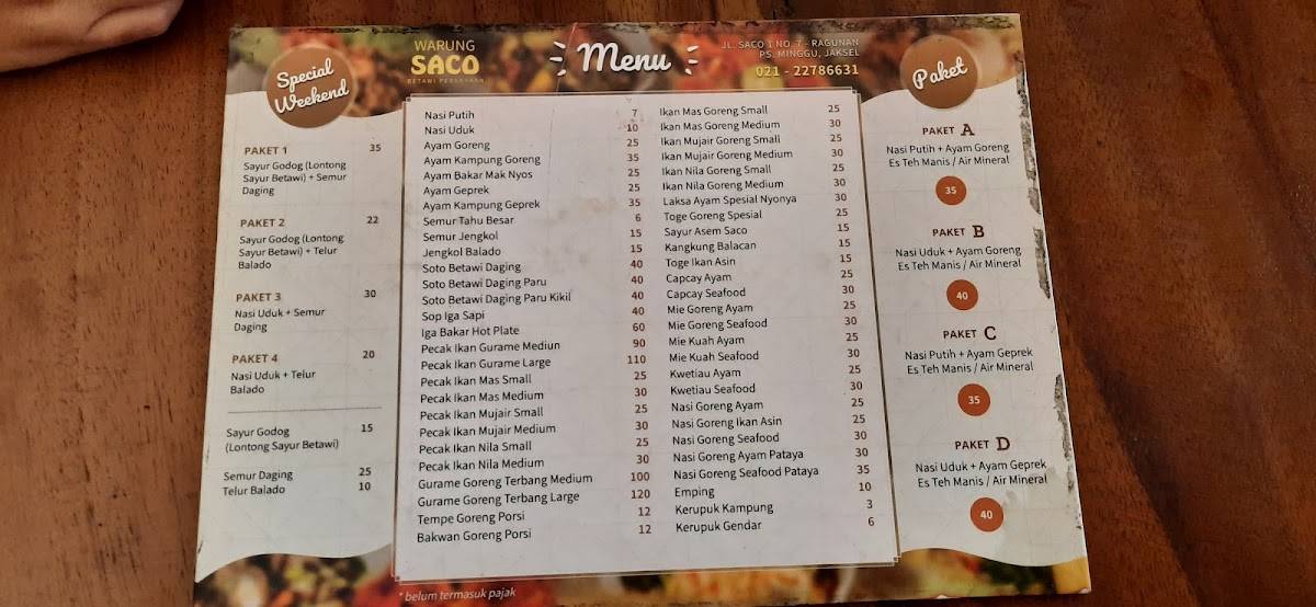 Menu at KOPITIAM IJAZ, South Jakarta
