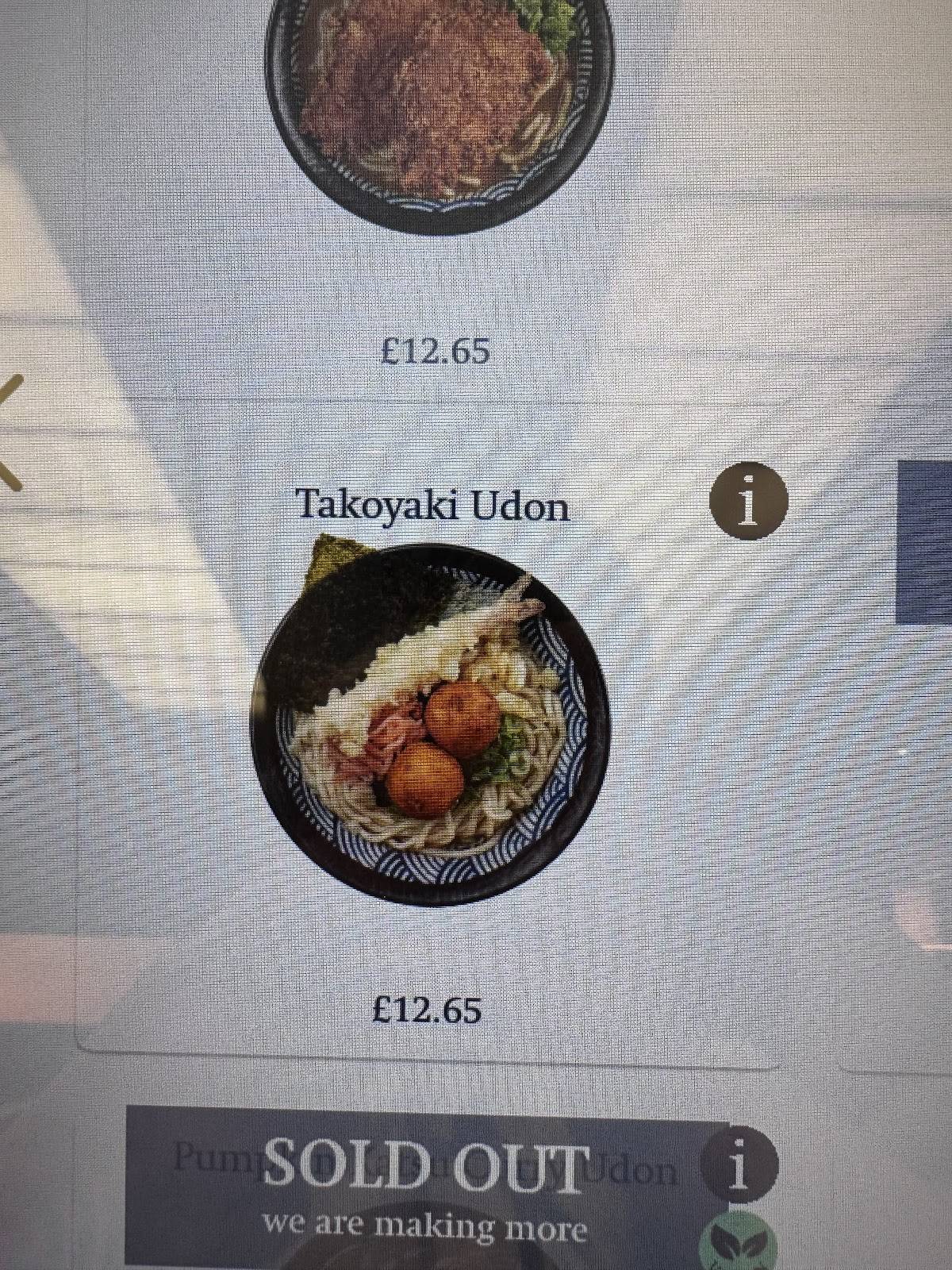 Menu at Kineya Mugimaru restaurant, London