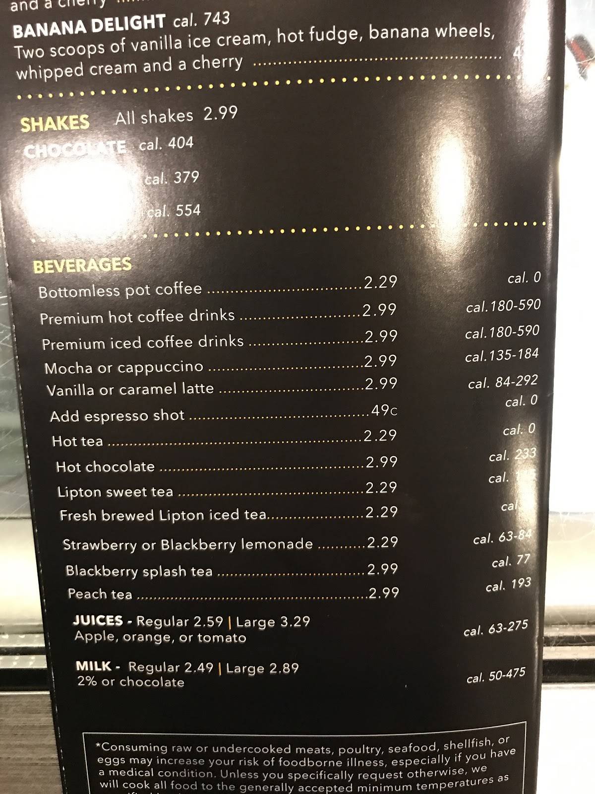 Menu at Kings Family Restaurants, Sarver, 400 Buffalo Plaza
