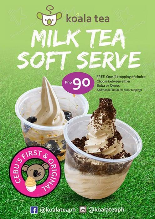 Menu at Koala Tea, Lapu-Lapu City