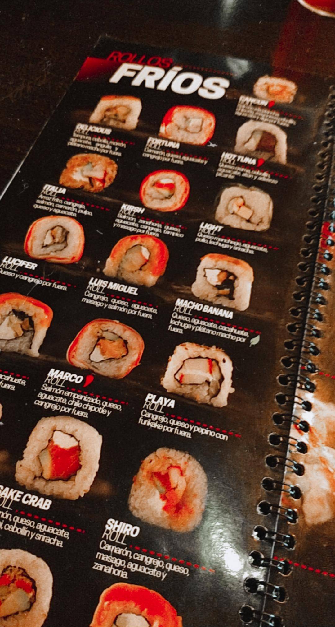 Carta de Koto Sushi Bar Linda Vista, Monterrey