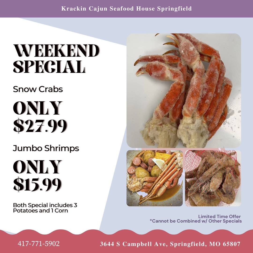 Carta del restaurante Krackin Cajun Seafood House Springfield, Springfield