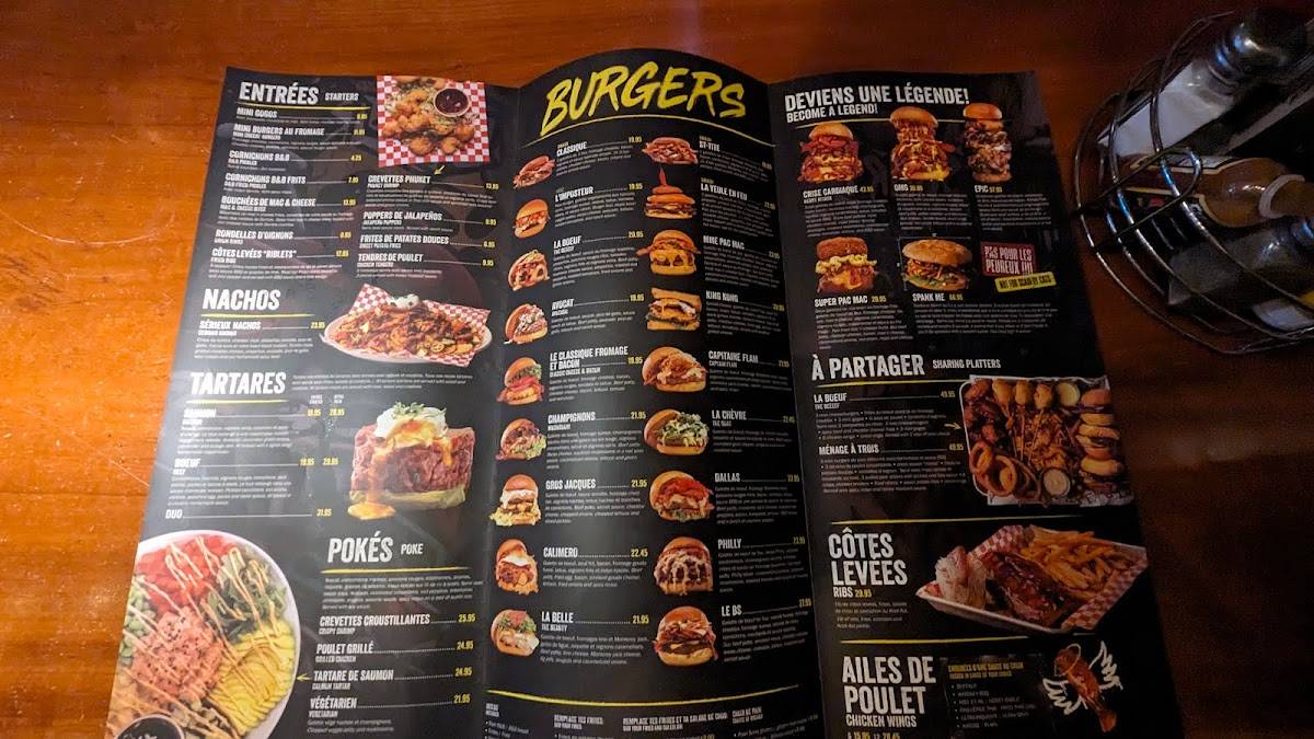 Menu au La Belle et La Boeuf - Laval restaurant, Laval, 510 Prom. Du ...