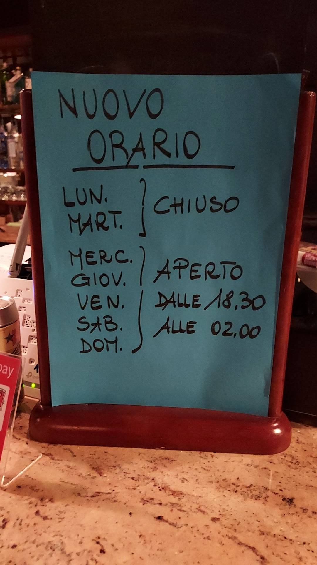 Menu at La Birroteca 2, Turin