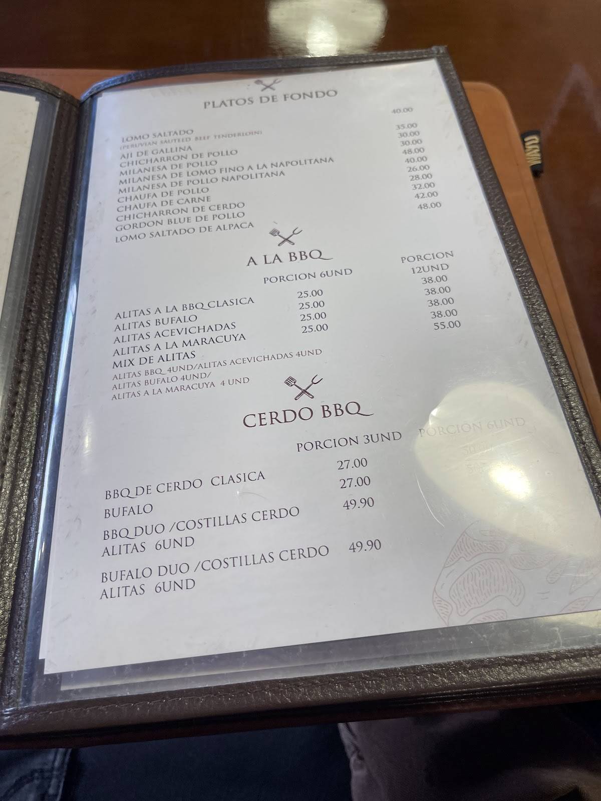 Carta de La Brasa Cusqueña - CARNES A LA PARRILLA, Cusco