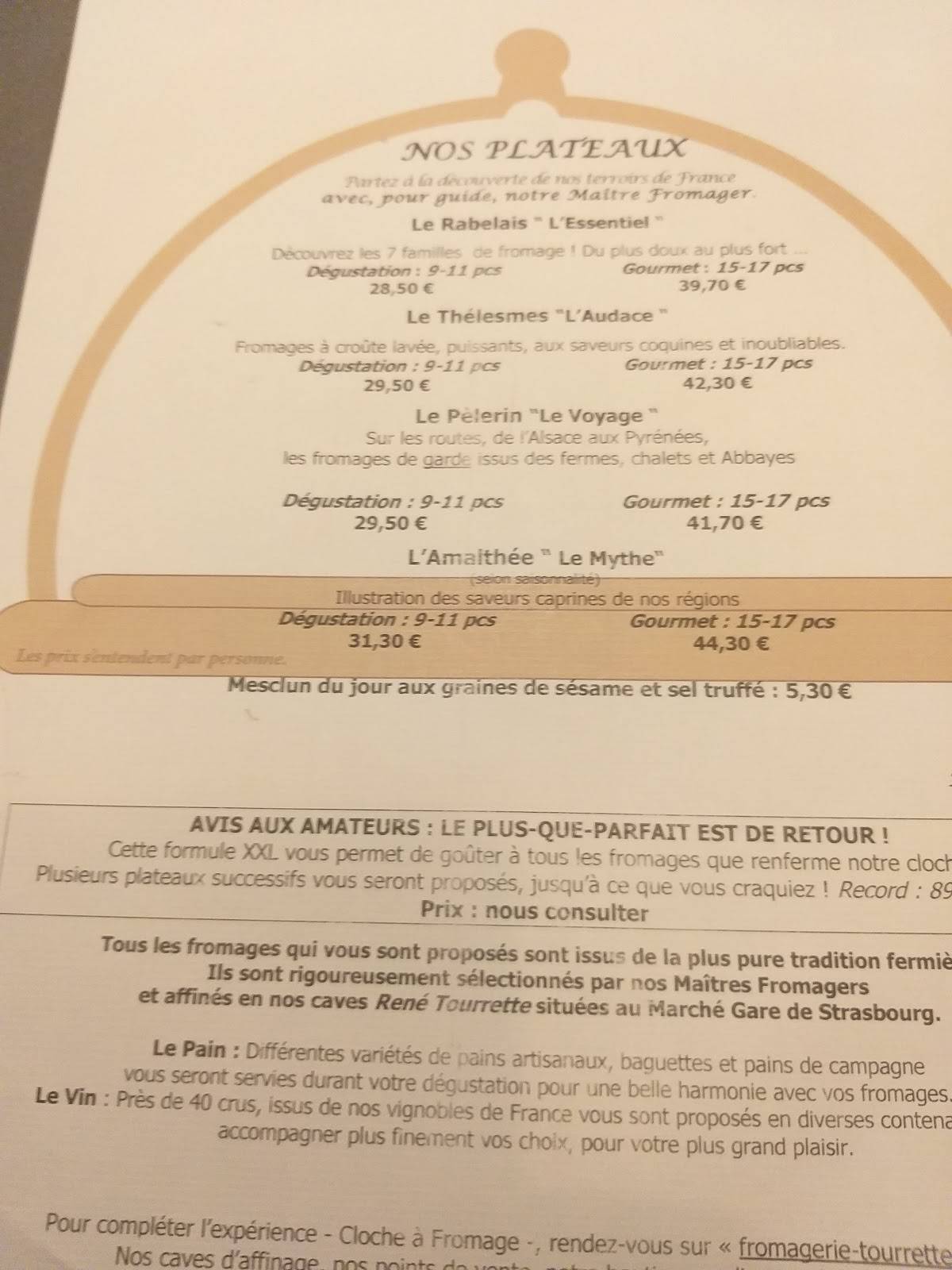 Menu au La Cloche à Fromage RESTAURANT, Strasbourg, 27 rue des Tonneliers