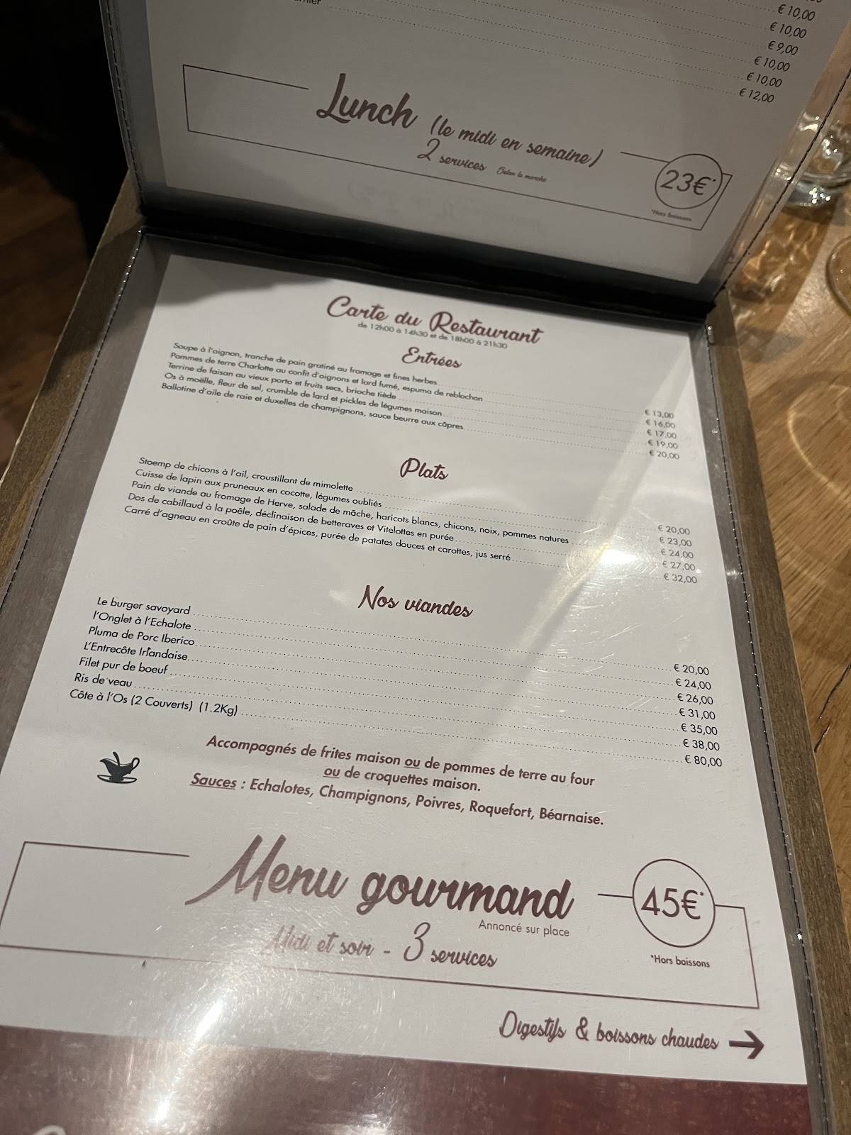 Menu au La Ferme De Bonne Maman - Brasserie, Restaurant, Quevy