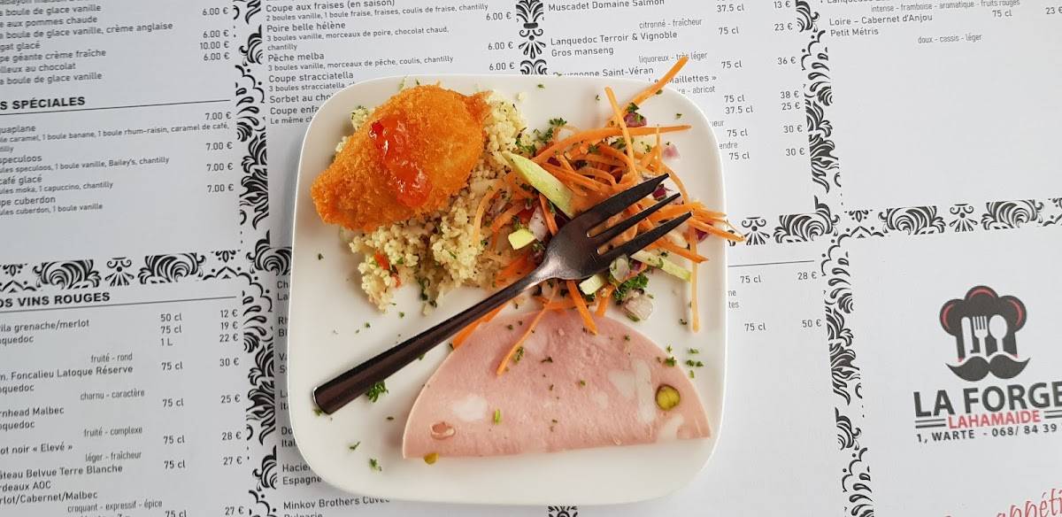 Menu au La Forge, Ellezelles