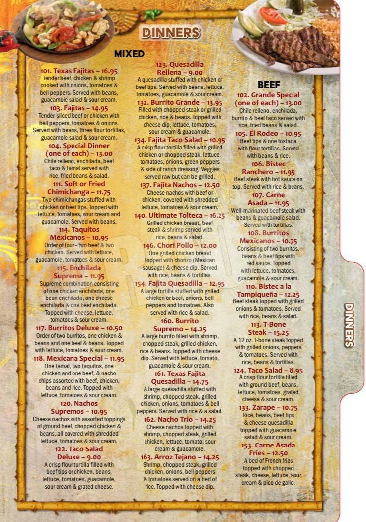 Menu at La Tolteca La Plata restaurant, La Plata