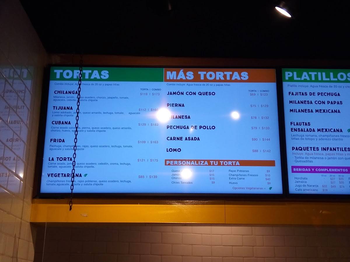 Carta del restaurante La Torta Plaza - Pabellón Rosarito, Rosarito