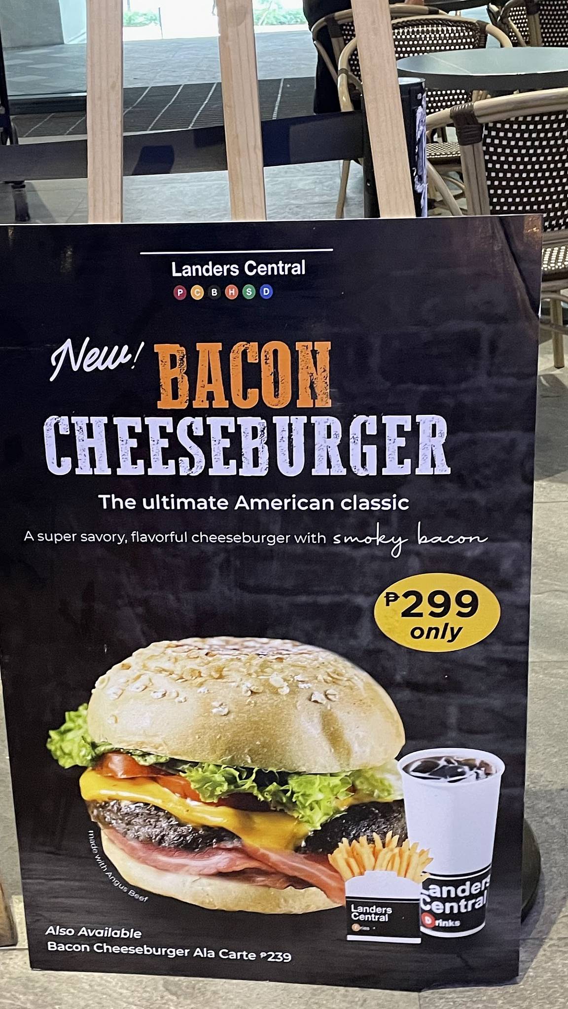 Menu at Landers Central restaurant, Taguig