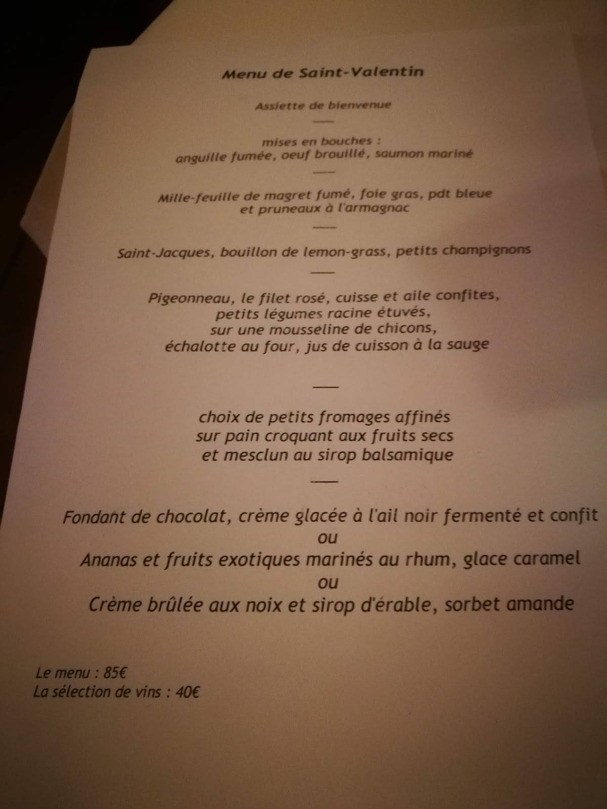 Menu au L'Art de Vivre, Spa, 53 Avenue Reine Astrid